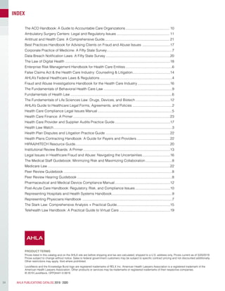 AHLA Catalog 2019 | PDF