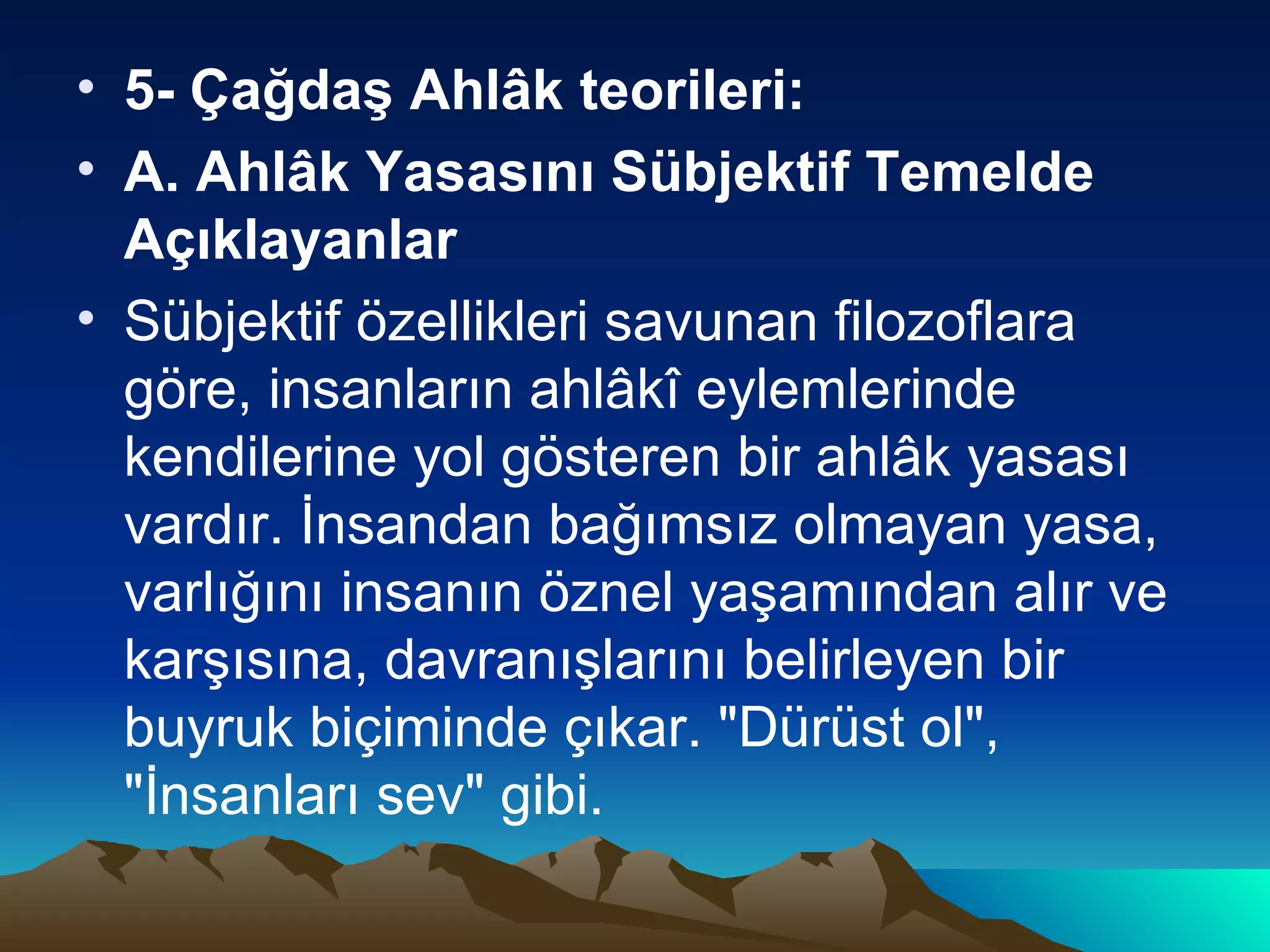 Ahlak Felsefesi - Dr. H. Ocak | PPT