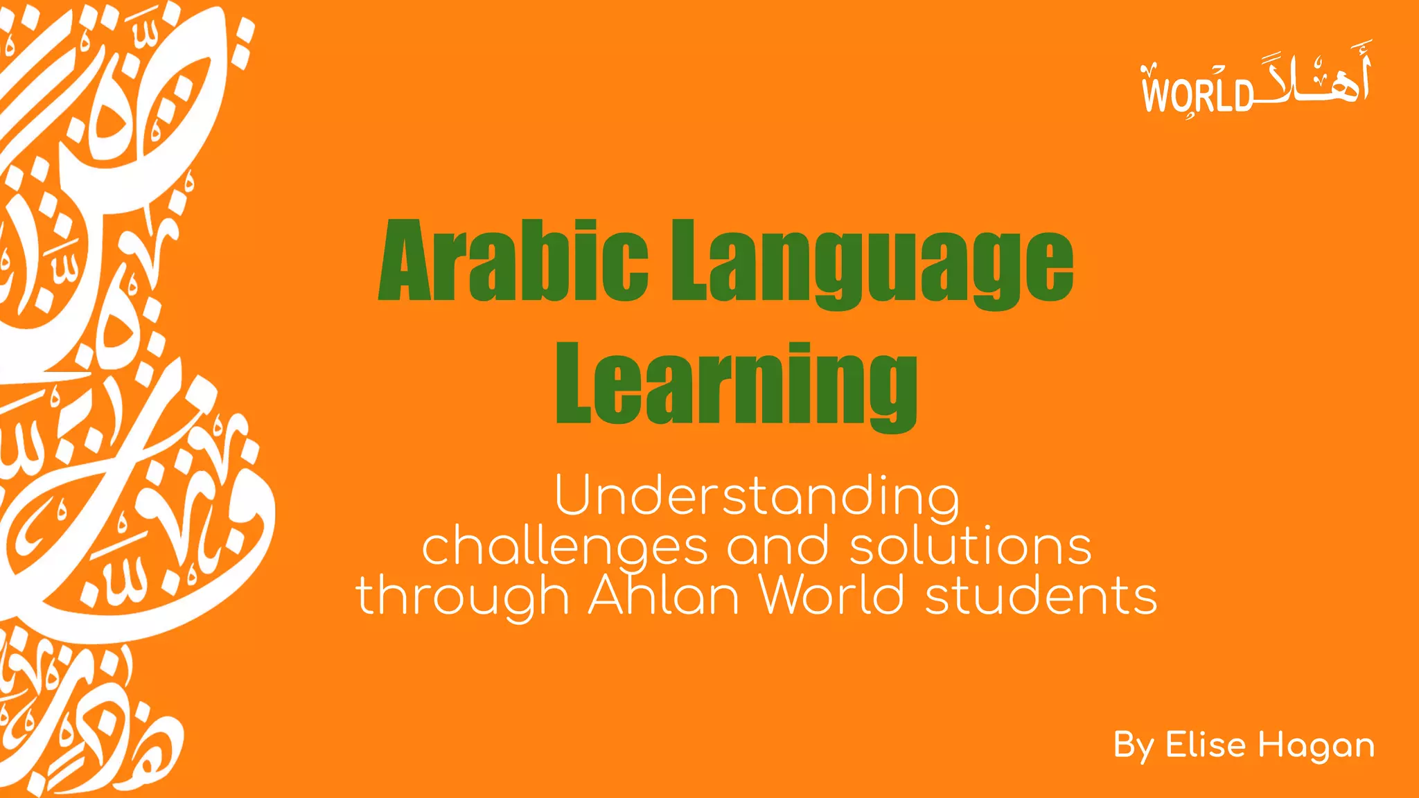 Challenges and Solutions for learning Arabic | PPT