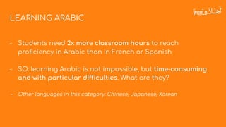Challenges and Solutions for learning Arabic | PPT