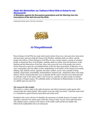 Ahlu sunnah vs ashari sufi movement 2 | PDF