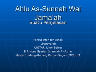 Ahlu as sunnah wal jama’ah rumi | PPT