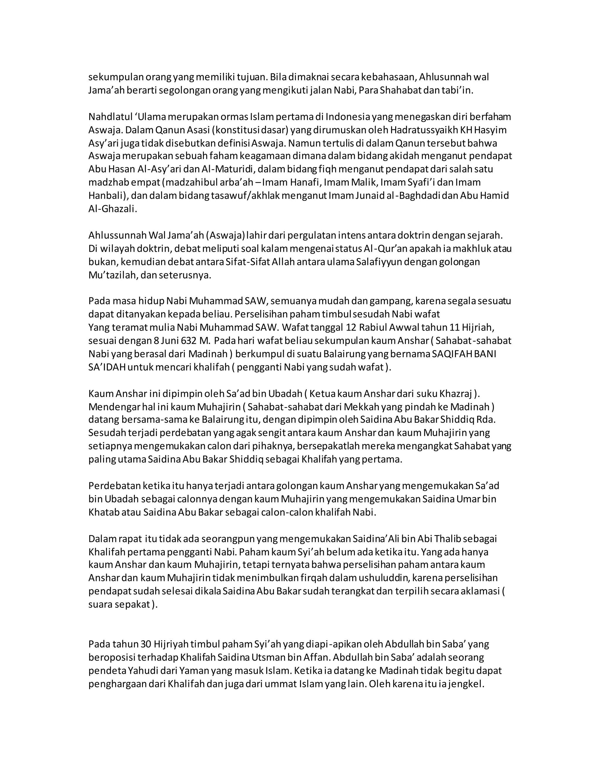 Ahlussunnah wal jama | PDF