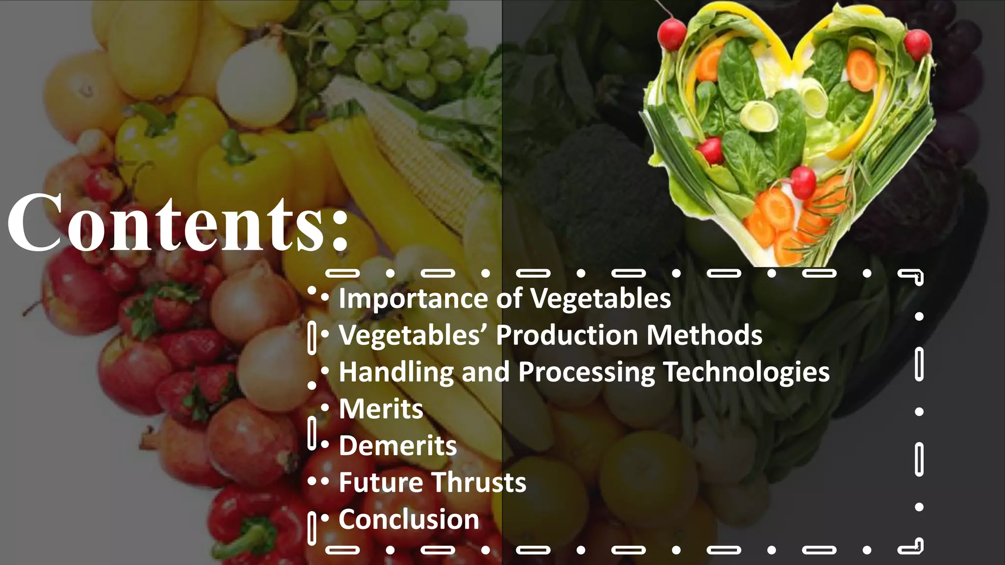 vegetables' production technologies in Pakistan | PPTX
