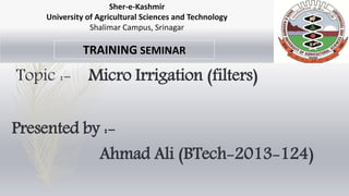 micro irrigation design detail ppt | PPTX