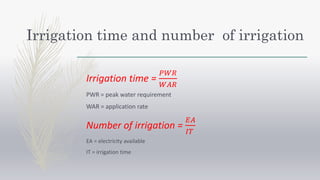 micro irrigation design detail ppt | PPTX