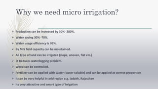 micro irrigation design detail ppt | PPTX