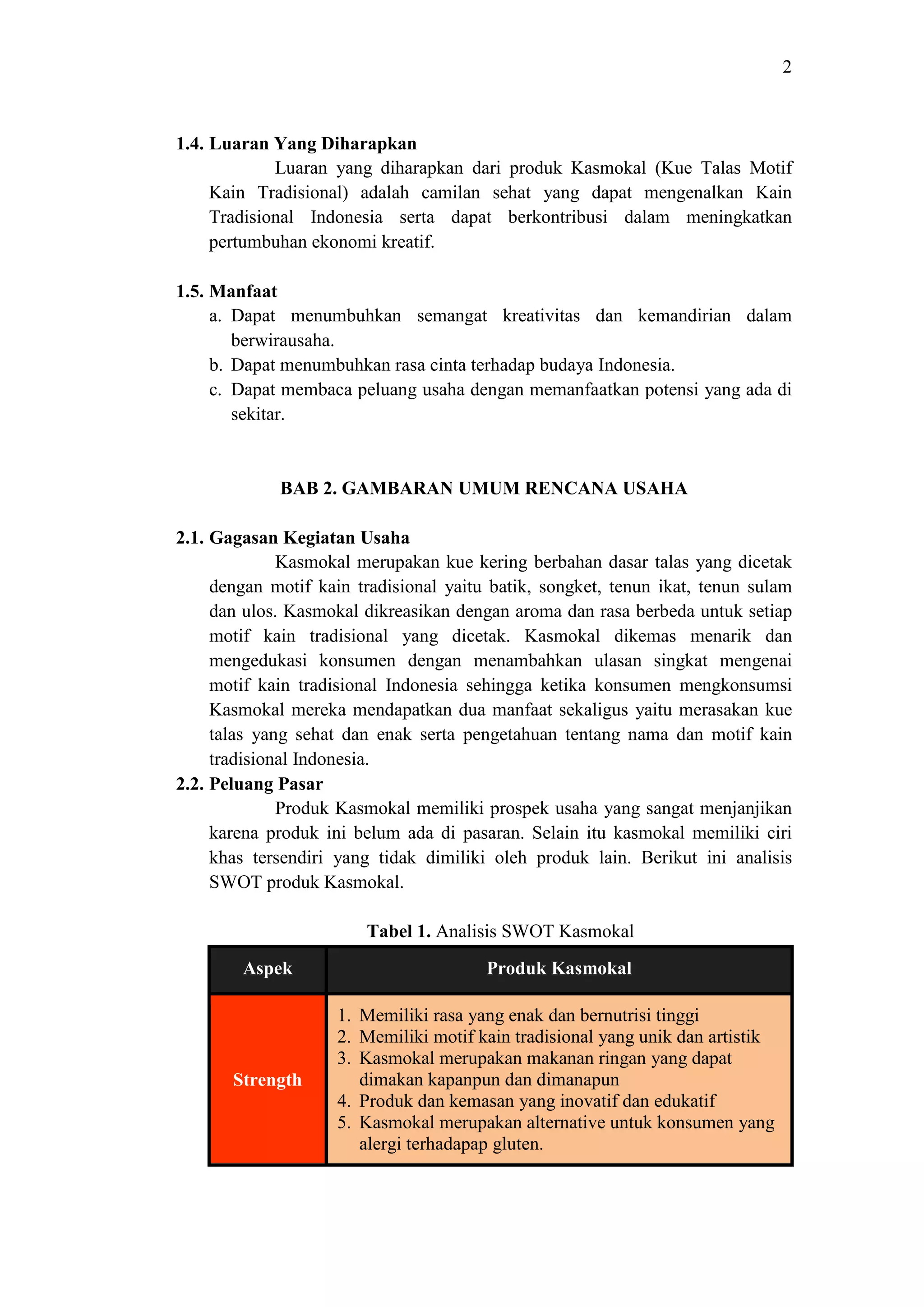 Proposal PKM-Kewirausahaan LOLOS PKM | PDF