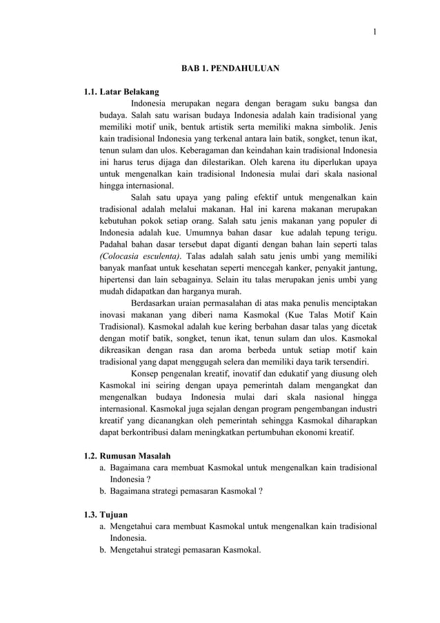Proposal PKM-Kewirausahaan LOLOS PKM | PDF