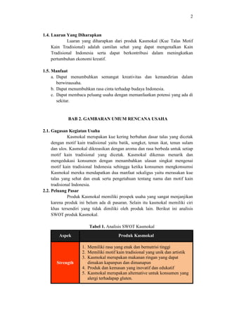 Proposal PKM-Kewirausahaan LOLOS PKM | PDF