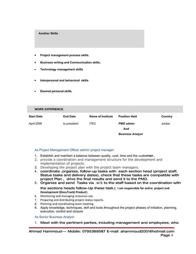 Ahmad Hammoud Resume | DOC | Computer Software and Applications | Computing