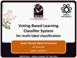 Voting Based Learning Classifier System for Multi-Label Classification | PDF