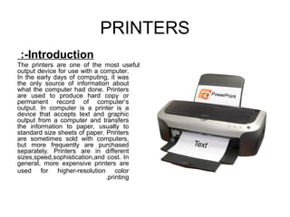 Printers | PPT