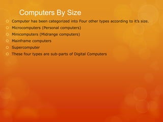 Ahmad sameer types of computer | PPTX | Computing | Technology & Computing