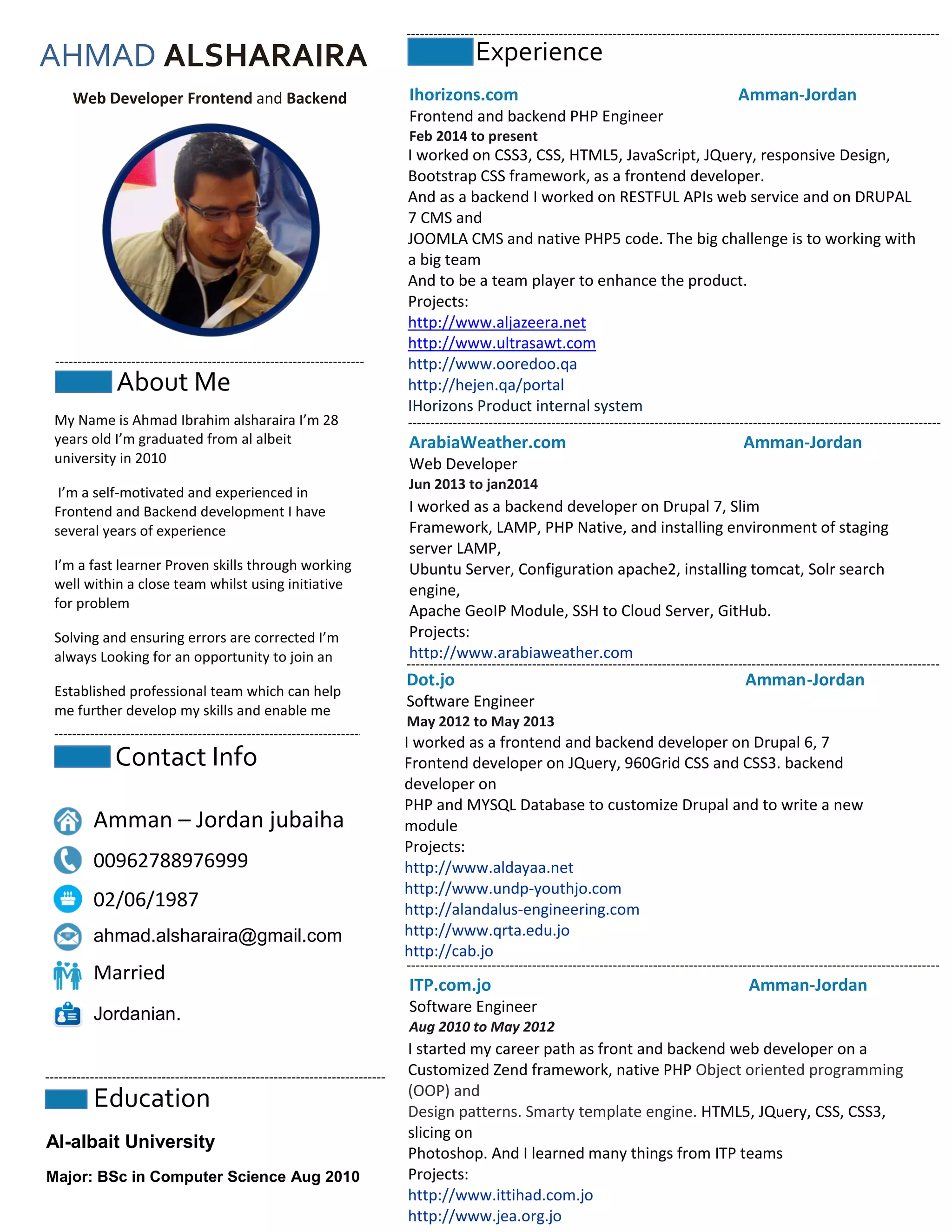 Ahmad sharaira cv new | PDF