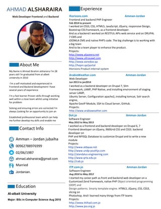 Ahmad sharaira cv new | PDF
