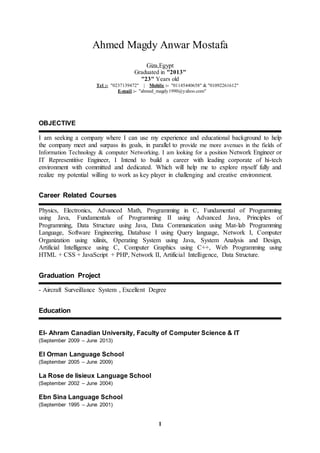 Ahmed cv | DOCX