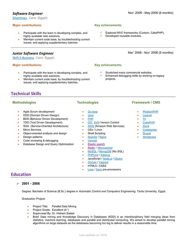 Ahmed Kamal CV | PDF | Web Development | Internet