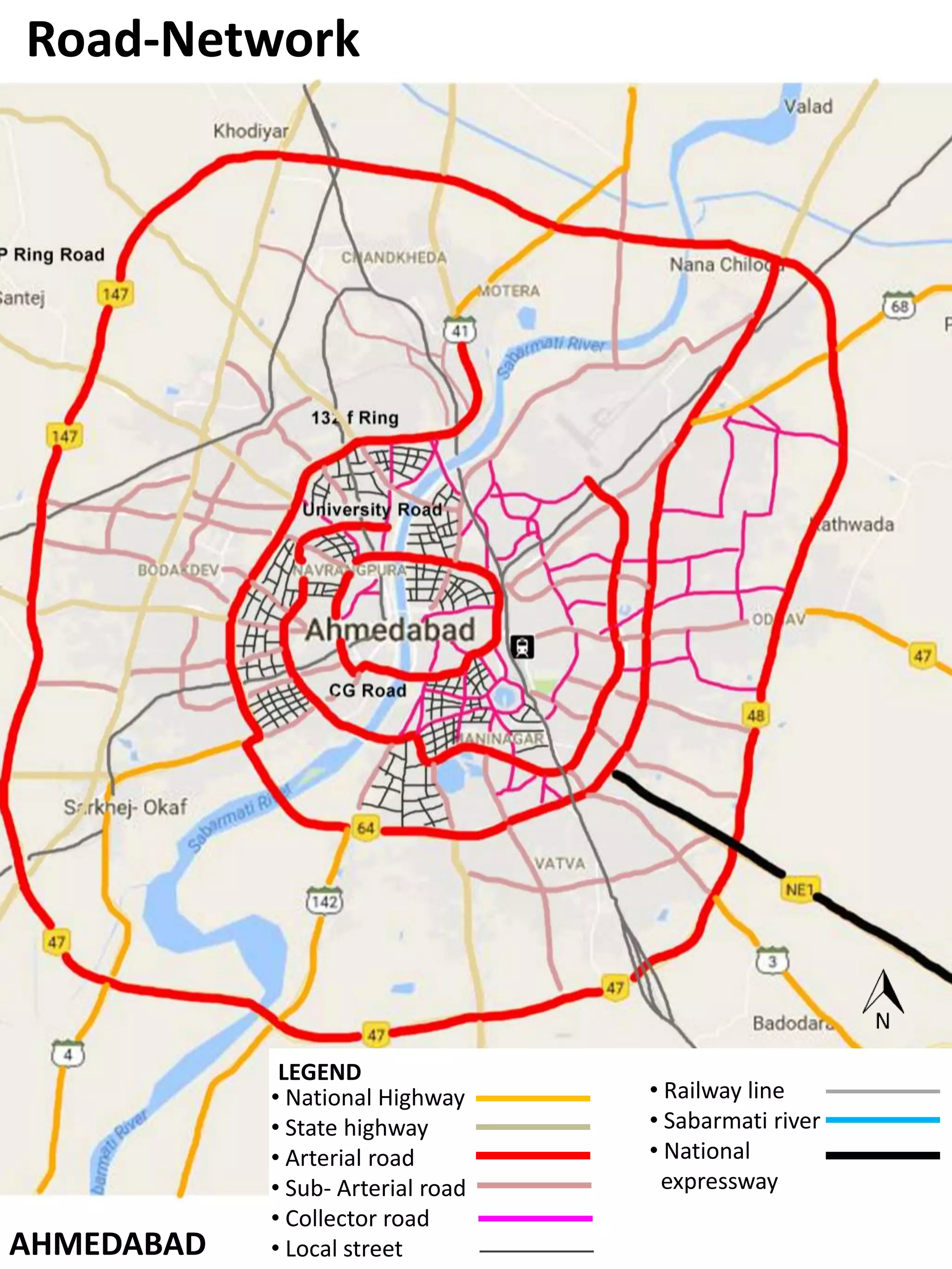 Road Network heirarchy of Ahmedabad | PPTX