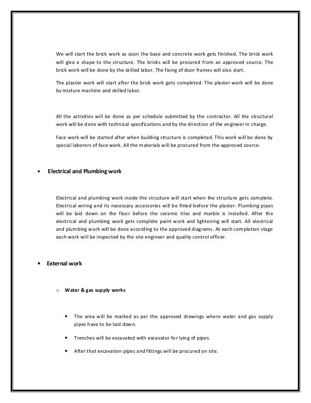 Project on construction of 3 block house report
