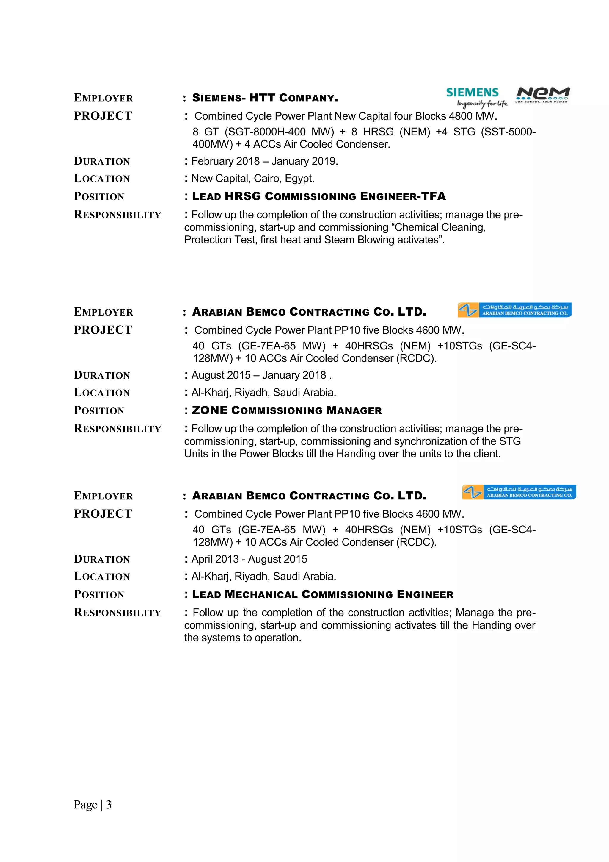 Lead HRSG Commissioning TFA | PDF