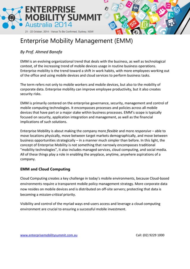 Enterprise Mobility Management (EMM) | PDF