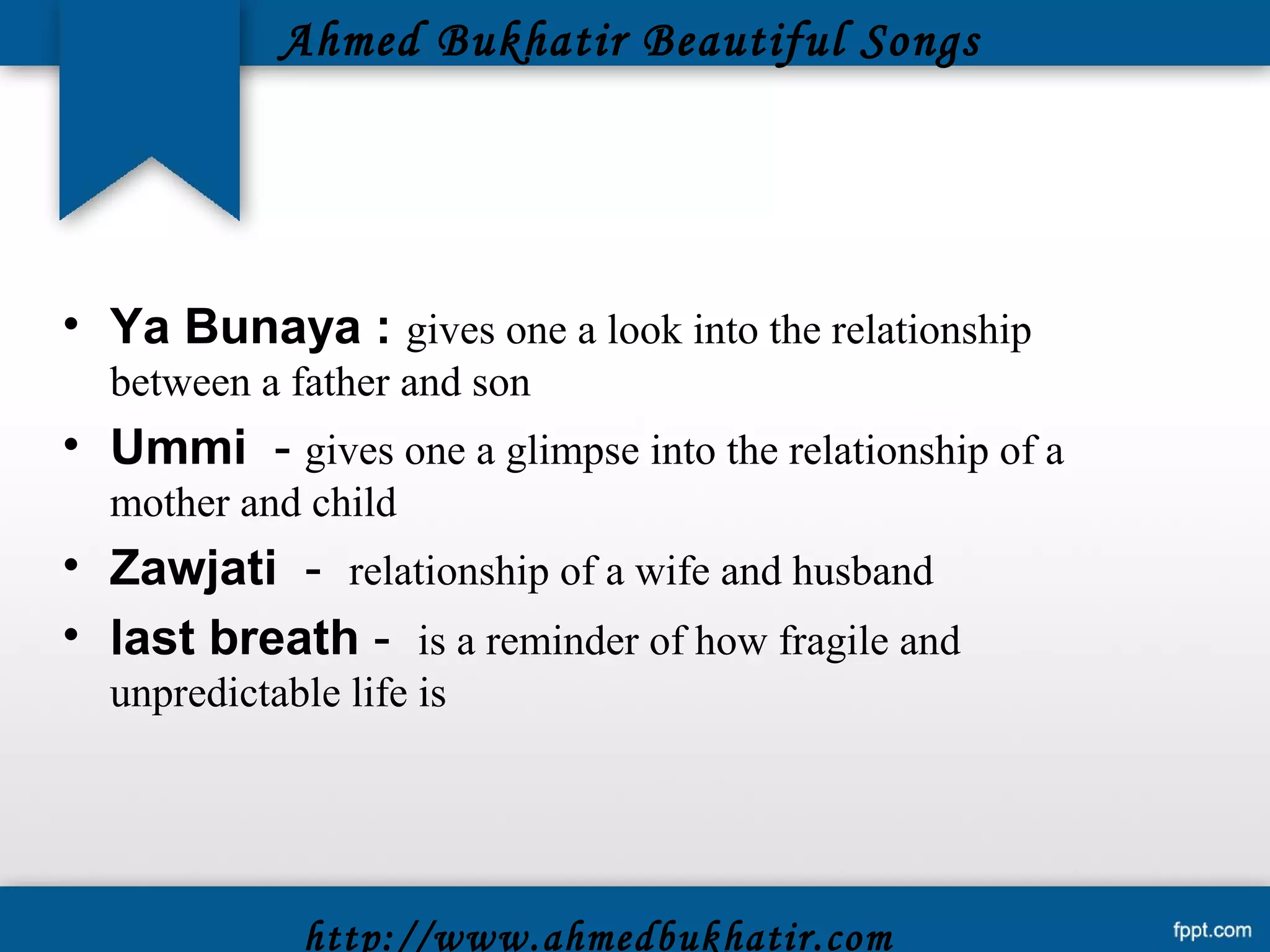 Ahmed Bukhatir Emirati Nasheed Singer | PPT