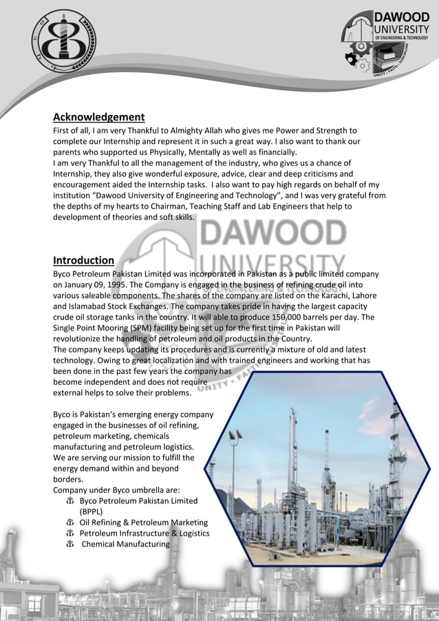 Report of Byco Petroleum | PDF