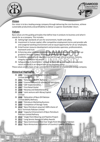 Report of Byco Petroleum | PDF