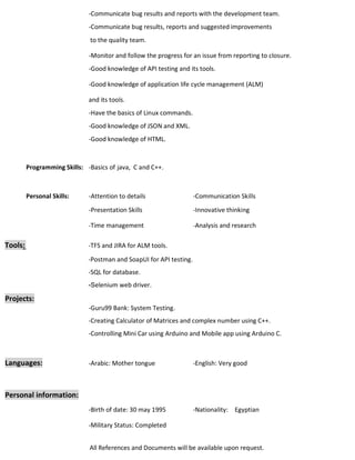 Ahmed elkady cv | PDF | Computer Software and Applications | Computing