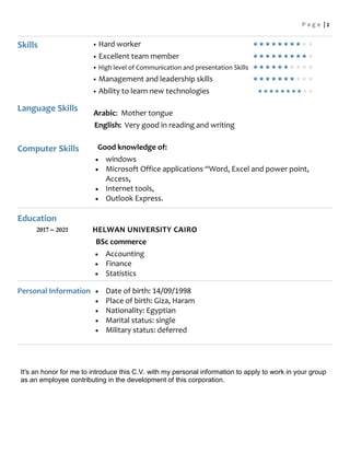 Ahmed Essam CV | PDF | Business | Business and Finance