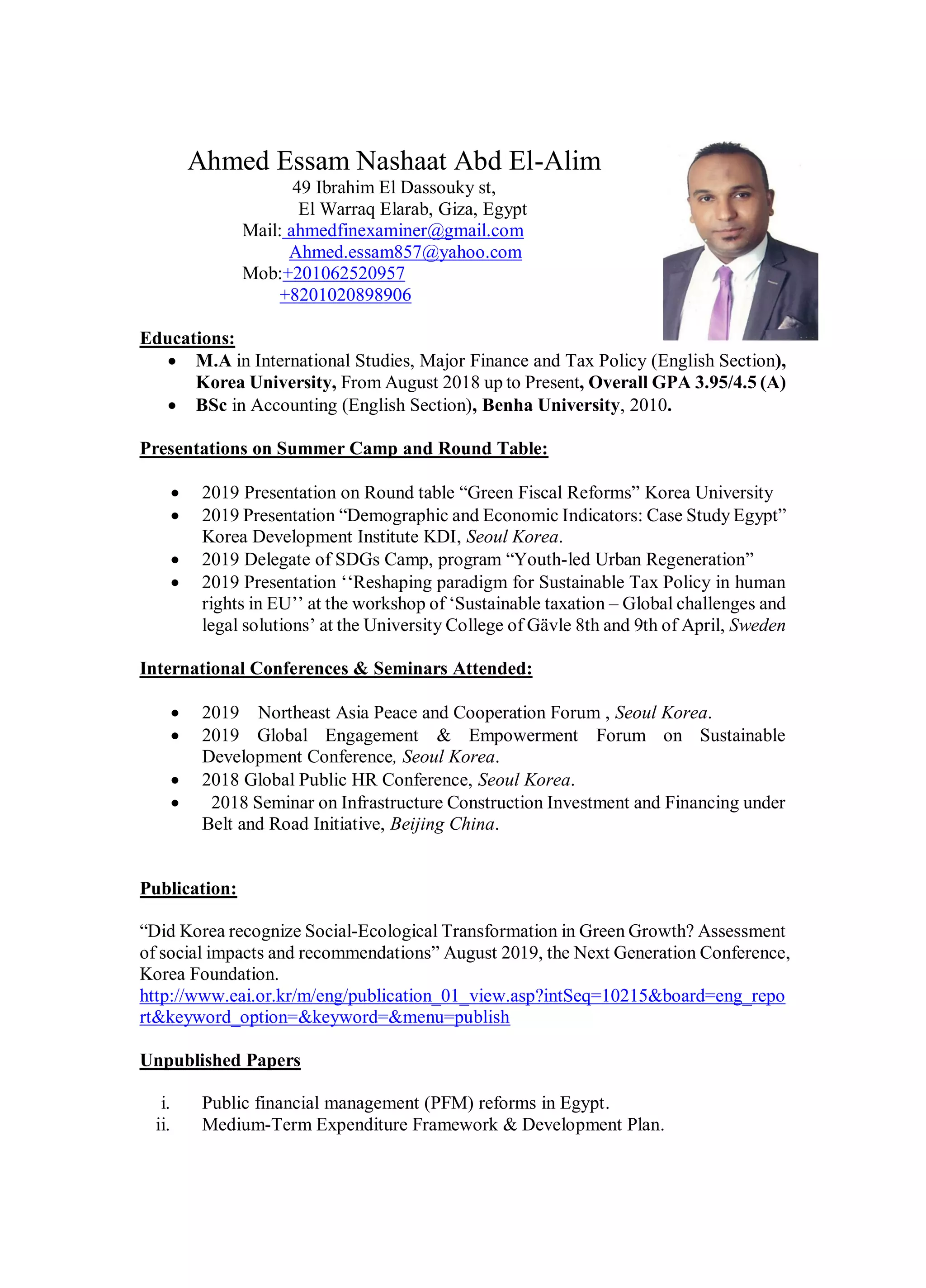 Ahmed Essam Nashaat cv last 11 2019 | PDF