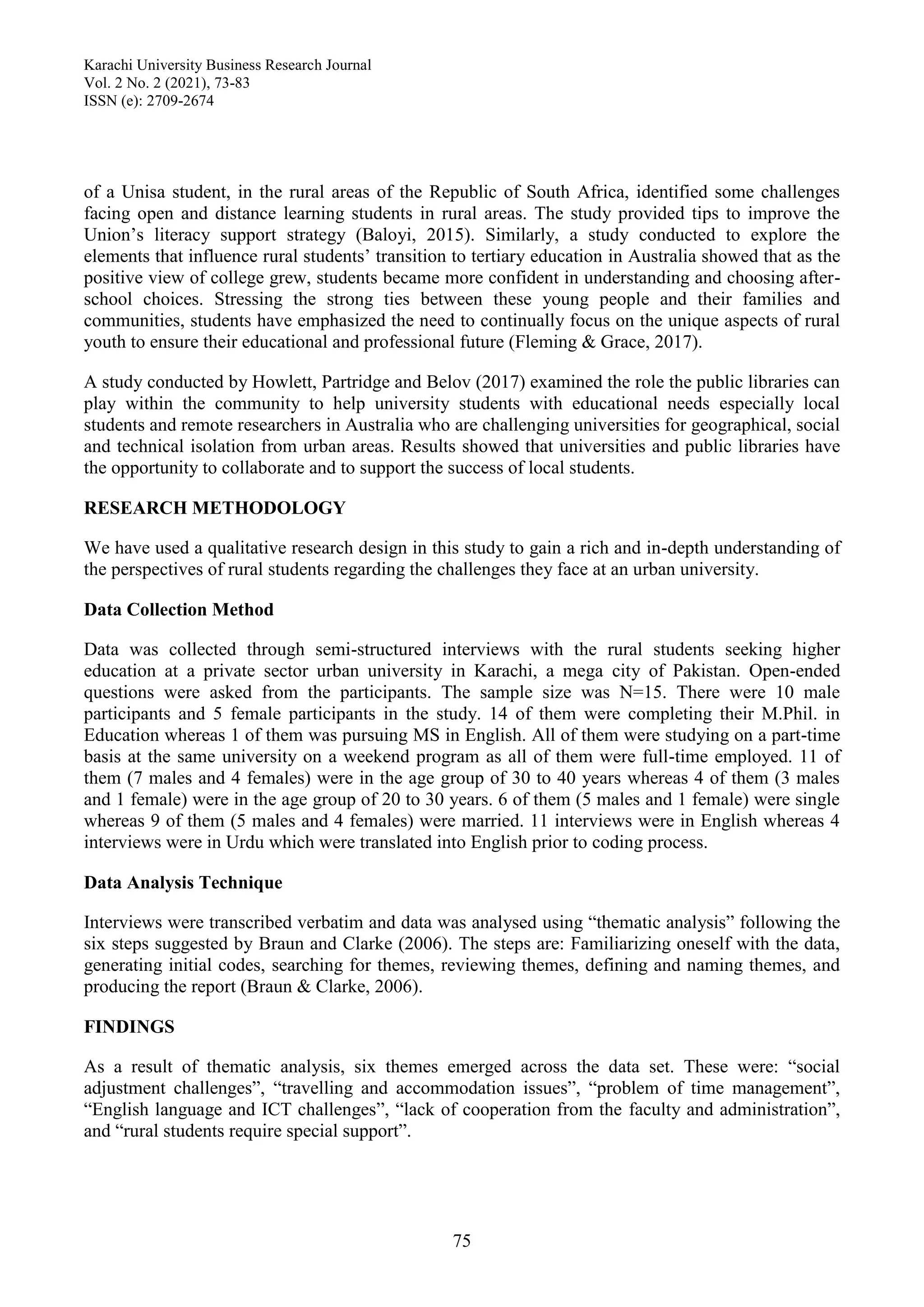 Challenges of Rural Students in Urban Universities | PDF