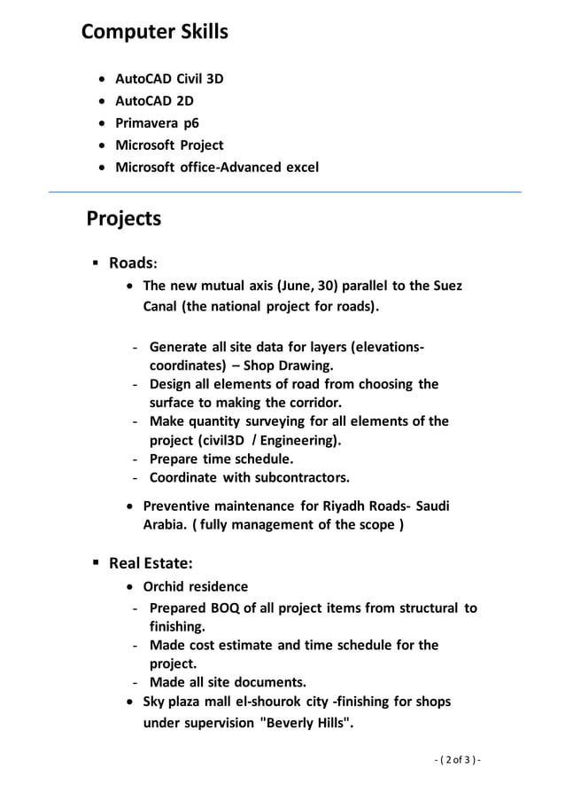 Ahmed ezz eldin fahmy cv | PDF | Civil Engineering Industry | Industries