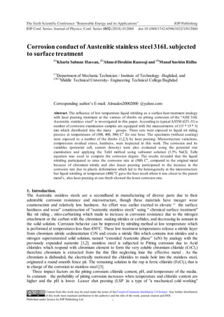 Ahmed ibrahim razooqi...corrosion conduct of austenitic stainless steel ...