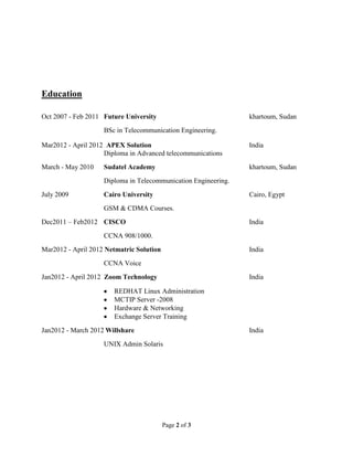 Ahmed khalid official cv | DOCX | Computing | Technology & Computing