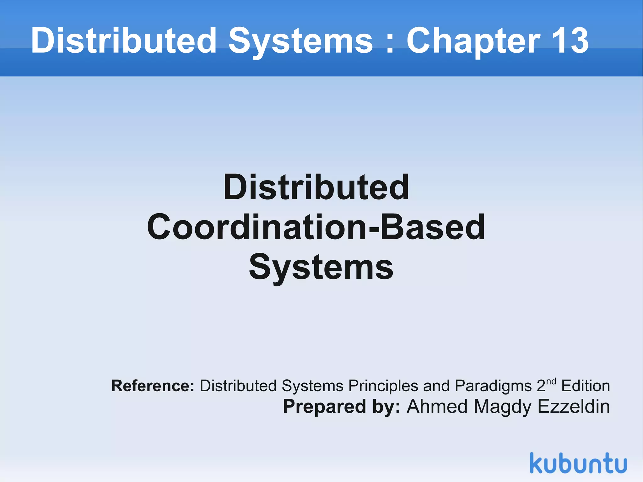 Distributed Coordination-Based Systems | PDF