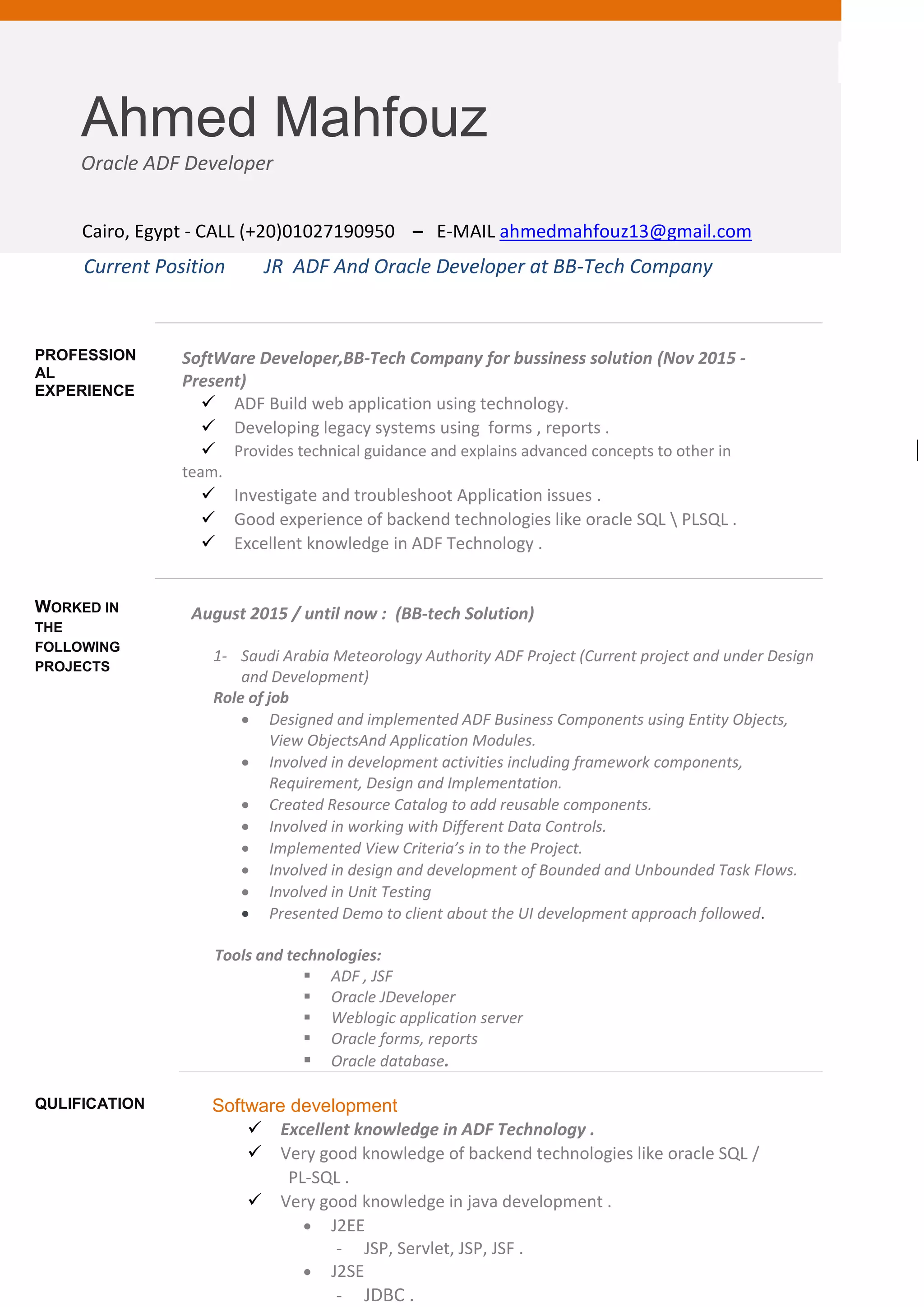 Oracle ADF Developer | PDF