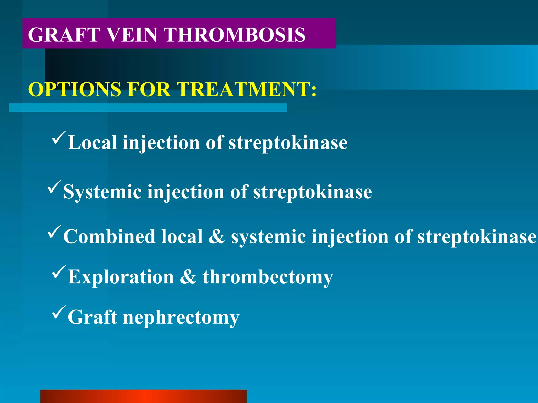 graft vein thrombosis after renal transplantation | PPT