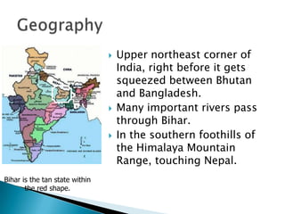 Geography of Bihar by Eithasab Ahmed | PPTX