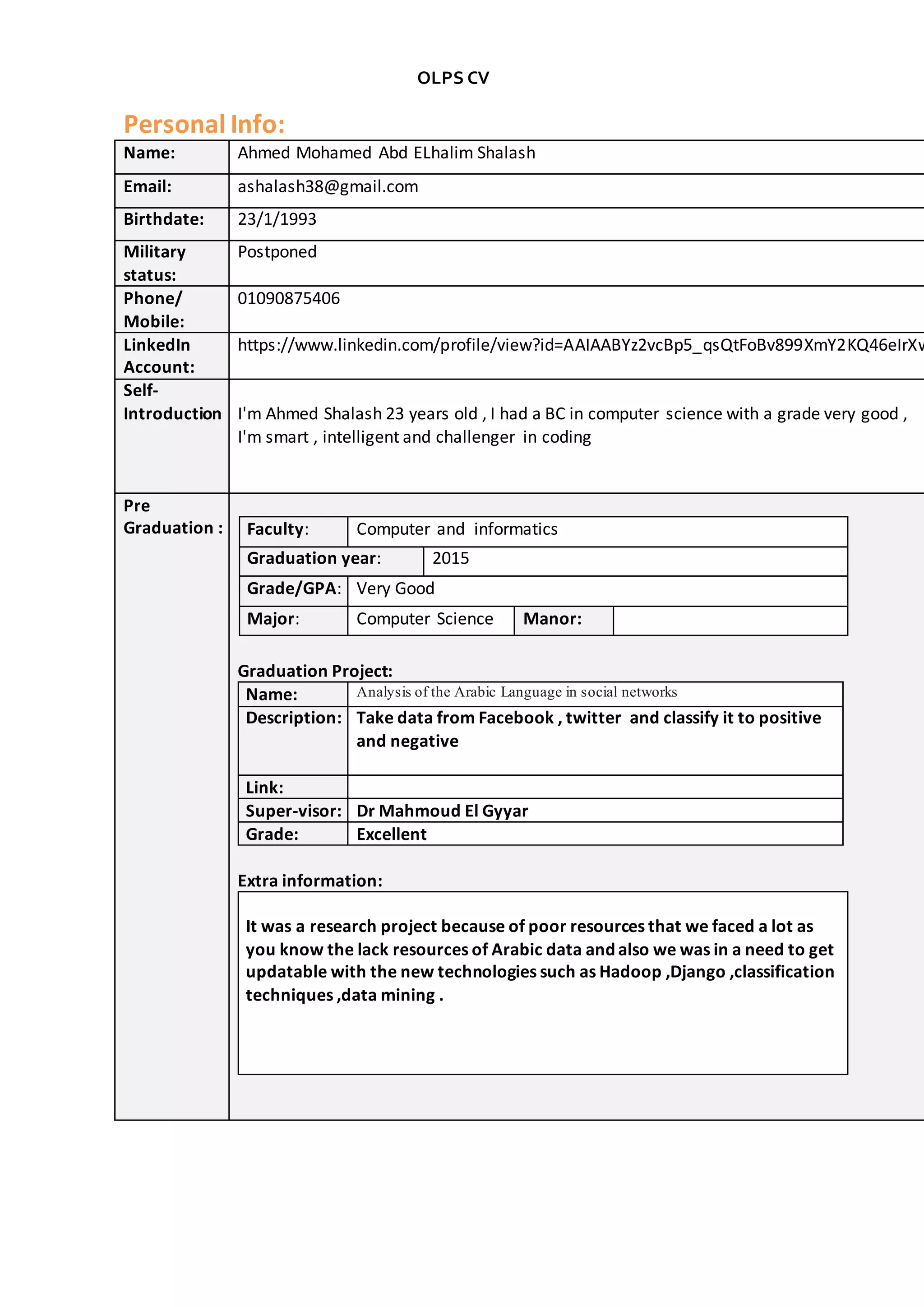 Ahmed shalash | DOCX | Programming Languages | Computing