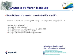 Playing around with LiDAR, AHN2, Aerial Photography and LAStools in ArcGIS 10.1 | PPTX