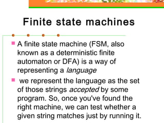 String Matching with Finite Automata,Aho corasick, | PPT