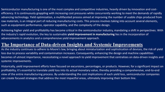 A Holistic Approach to Yield Improvement in the Semiconductor ...
