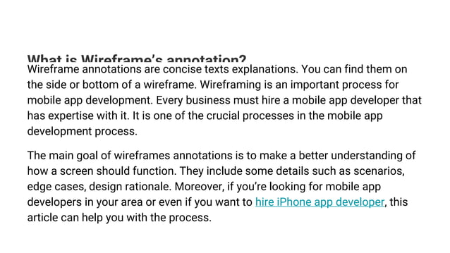 A holistic guide to annotated wireframes for app development | PPT