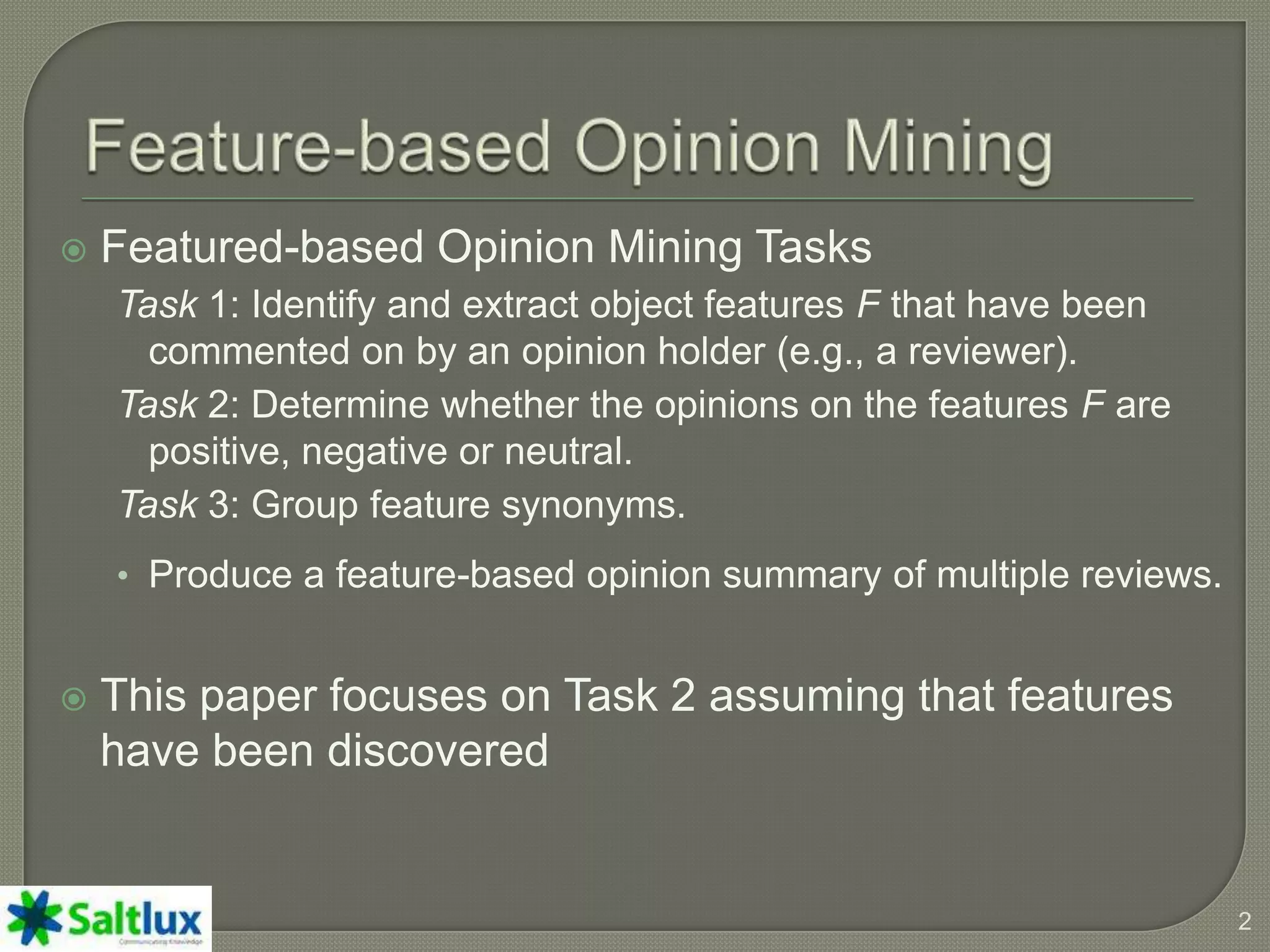 A holistic lexicon based approach to opinion mining | PPTX