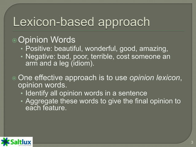 A holistic lexicon based approach to opinion mining | PPTX