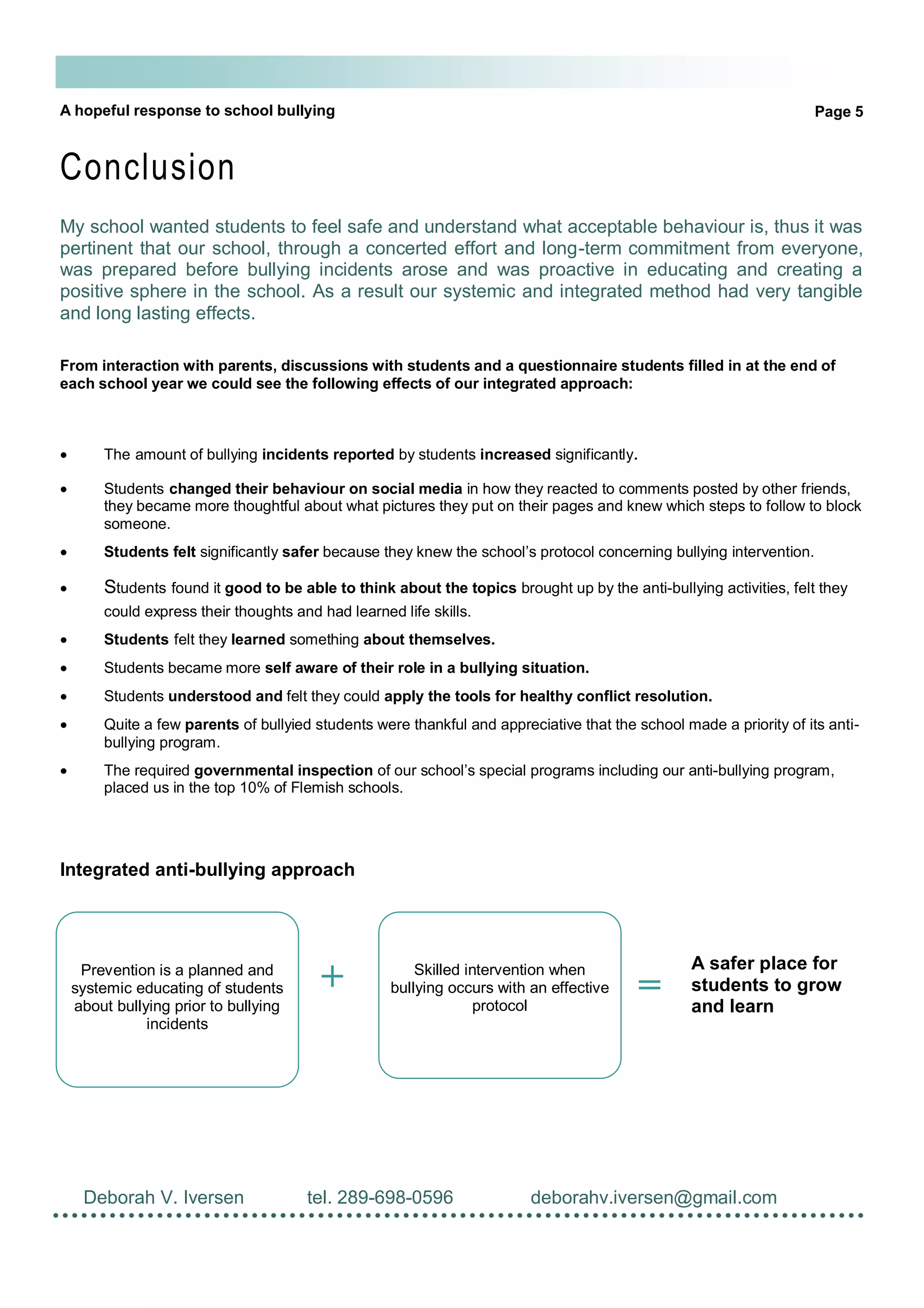 A hopeful response to school bullying | PDF