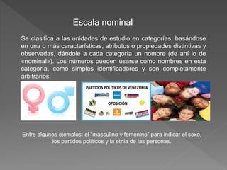Escalas de medición Estadística | PPTX