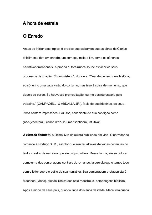 Resumo Do Livro A Hora Da Estrela De Clarice Lispector Resenhas De Livros Resumo Do Livro A Hora Da Estrela De Clarice Lispector Resenhas De Livros